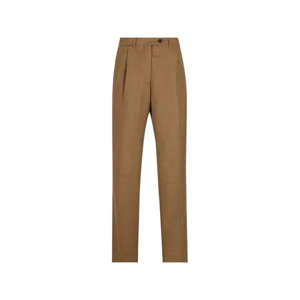 Prada Virgin Wool Tailored Trousers - Cream