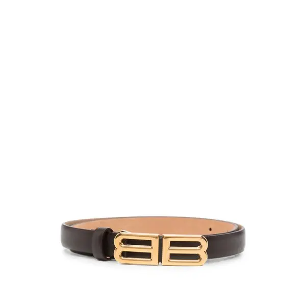 Balenciaga Logo Buckle Belt - Brown