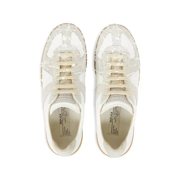 MAISON MARGIELA Leather Paint-splatter Effect Low-top Sneakers