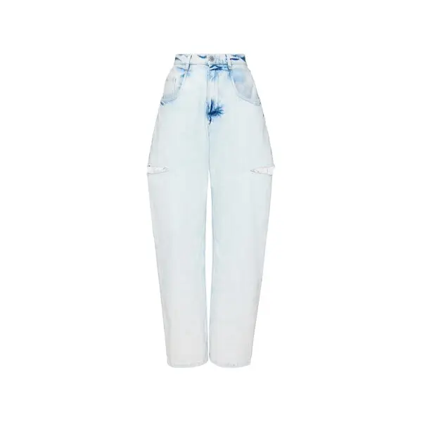 MAISON MARGIELA Light Wash Bleached Effect Tapered Jeans - Blue