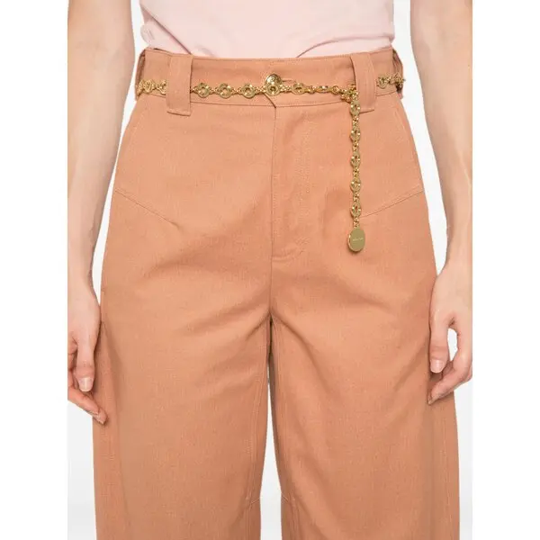 Chloé High-waisted Wide-leg Trousers - Pink