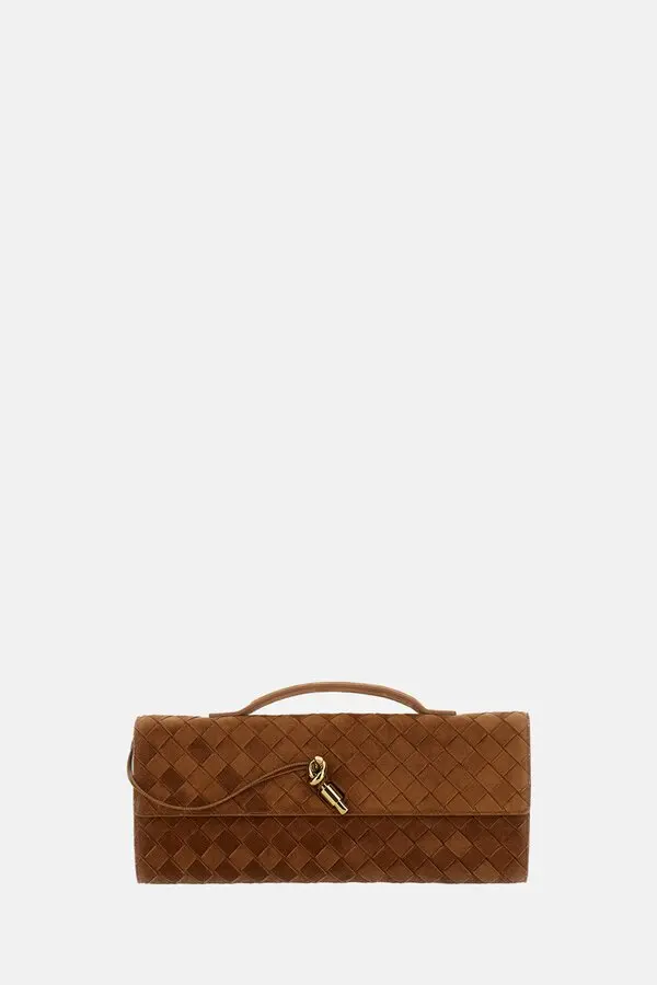 Bottega Veneta Andiamo Clutch In Suede - Multicolor