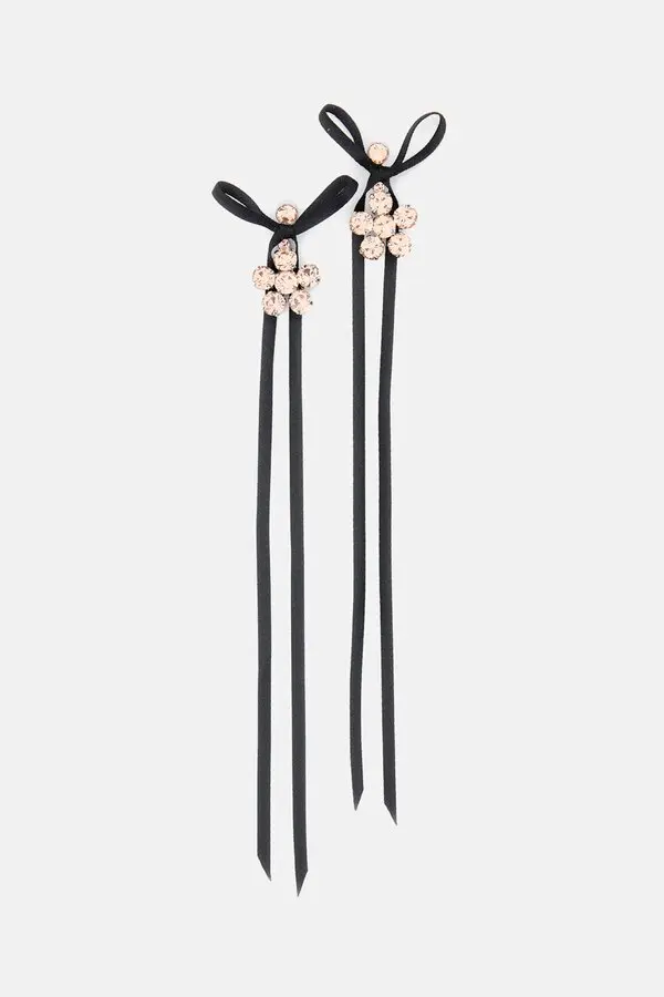 Simone Rocha Mini Daisy Drop Bow Earrings - Multicolor