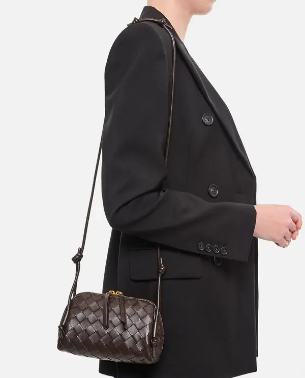 Bottega Veneta Nappa Leather Pouch With Intrecciato Weave And Gold Finish Hardware - Multicolor