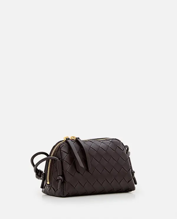Bottega Veneta Nappa Leather Pouch With Intrecciato Weave And Gold Finish Hardware - Multicolor