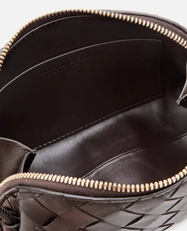 Bottega Veneta Nappa Leather Pouch With Intrecciato Weave And Gold Finish Hardware - Multicolor