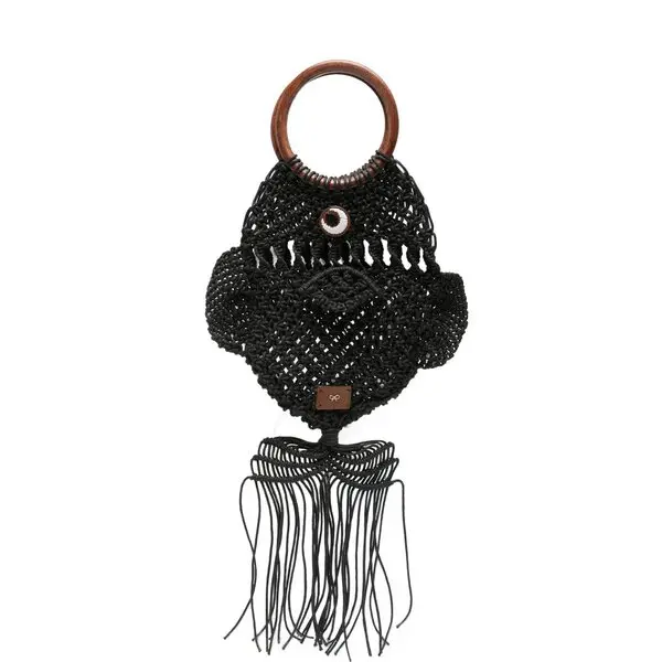 ANYA HINDMARCH Cotton Fish Motif Mini Bag - Black