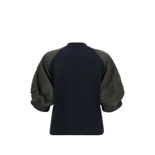 Sacai Paneled Crewneck T-shirt With Zip Pocket - Blue