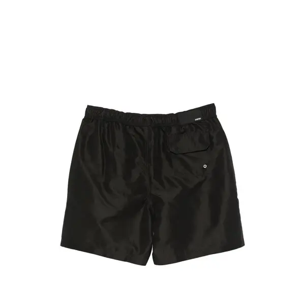 Amiri Beachwear Swim Shorts With Logo Patch - Black