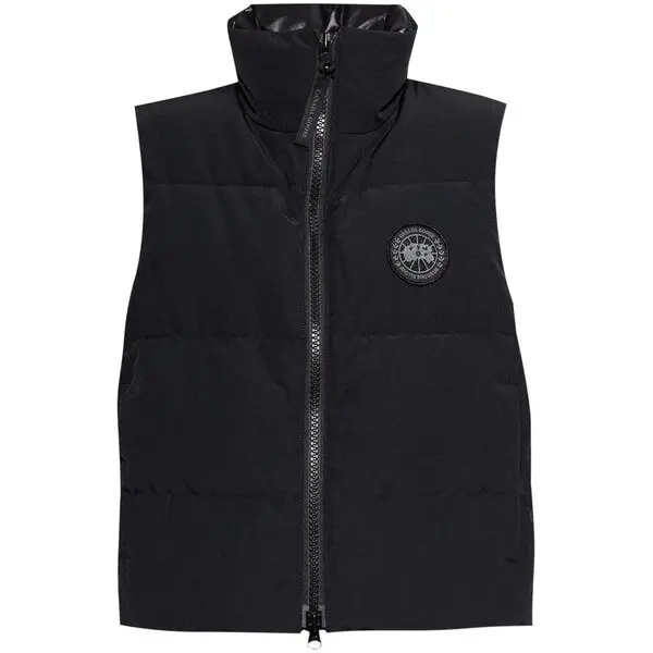 Canada Goose Padded Vest With High Neck And Logo Detail - Black