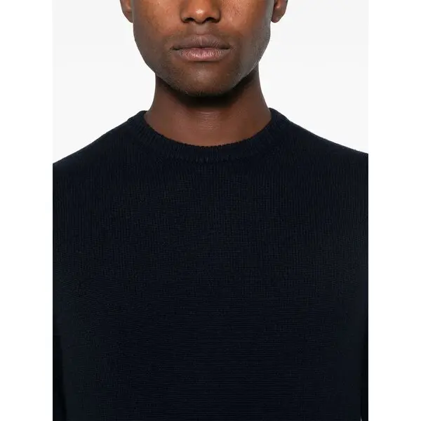 Malo Navy Cashmere Crew Neck Sweater - Blue