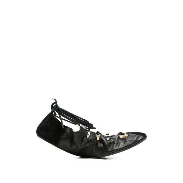 Alaïa Lace-up Ballet Flats - Black