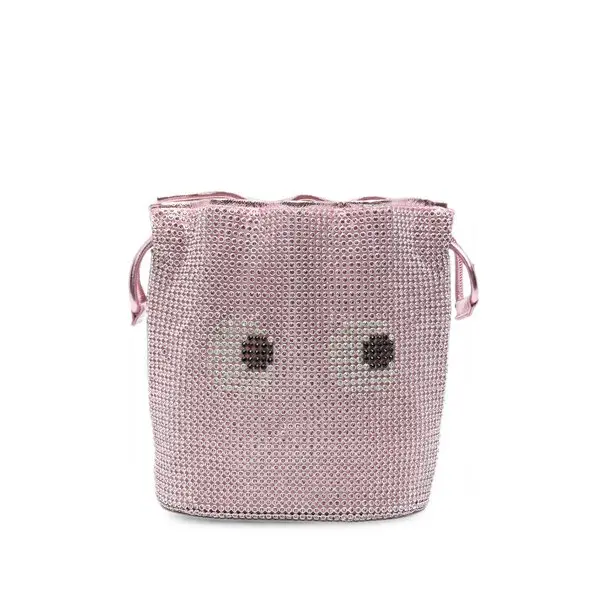ANYA HINDMARCH Crystal Embellished Drawstring Bag - Pink