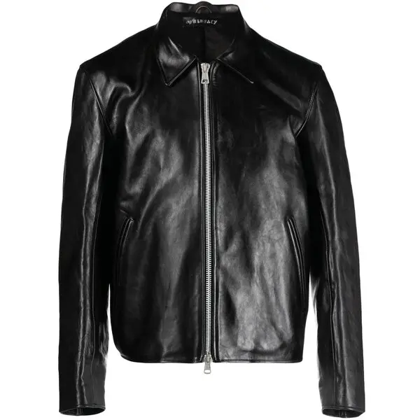 Our Legacy Calf Leather Zip-up Jacket - Black