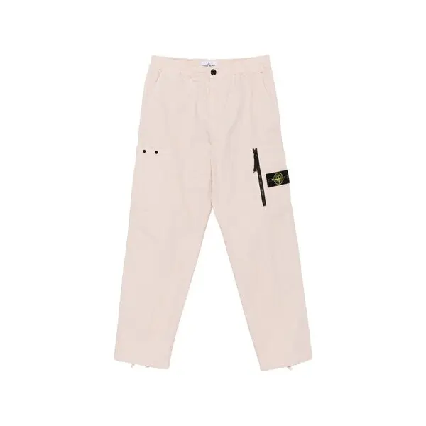 Stone Island Loose Fit Cotton Trousers - Pink