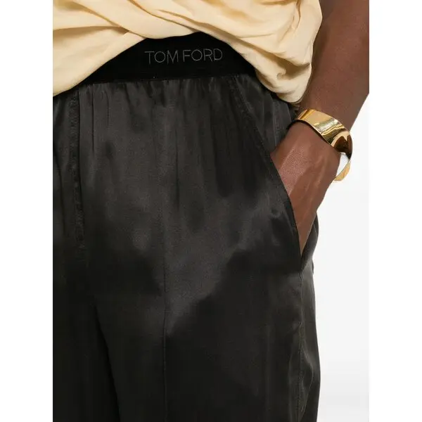 TOM FORD Straight Leg Trousers - Black