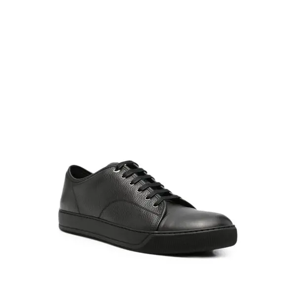 LANVIN Leather Lace-up Round Toe Low-top Trainers