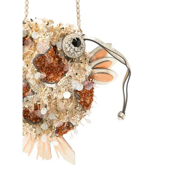 ANYA HINDMARCH Embellished Fish Clutch Bag - Gold