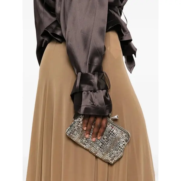 ANYA HINDMARCH Tone Sequin Embellished Clutch Bag - Silver