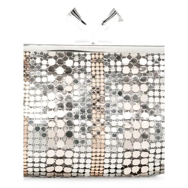 ANYA HINDMARCH Tone Sequin Embellished Clutch Bag - Silver
