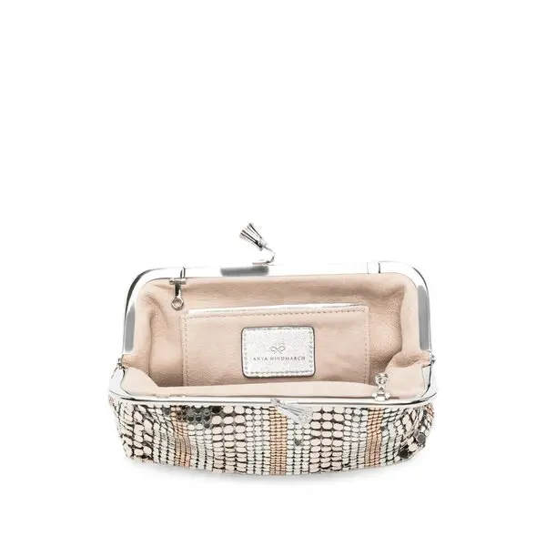 ANYA HINDMARCH Tone Sequin Embellished Clutch Bag - Silver