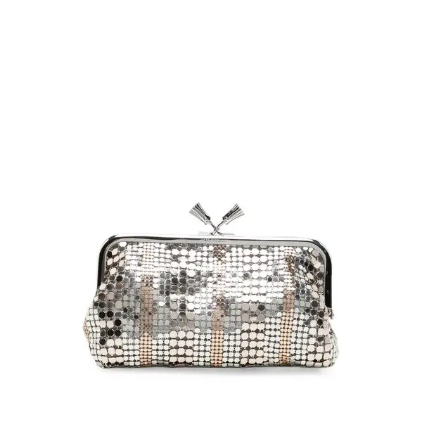 ANYA HINDMARCH Tone Sequin Embellished Clutch Bag - Silver