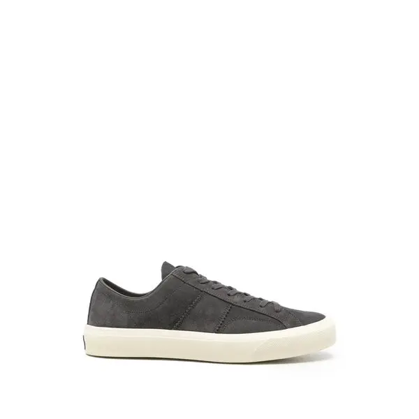 TOM FORD Grey Suede Lace-up Sneakers - Gray