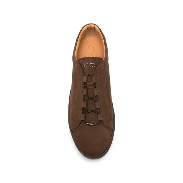TOD'S Calf Leather Lace-up Low-top Sneakers - Brown