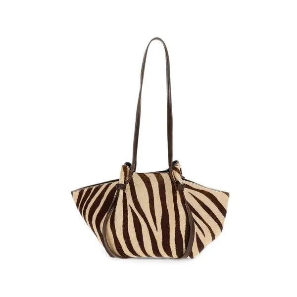 Yuzefi Pony Effect Shoulder Bag - Cream