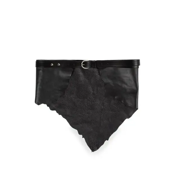 ANN DEMEULEMEESTER Sheepskin Belt With Silver-tone Hardware - Black