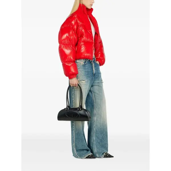 DIESEL® Down Puffer Jacket With High Neck - Red