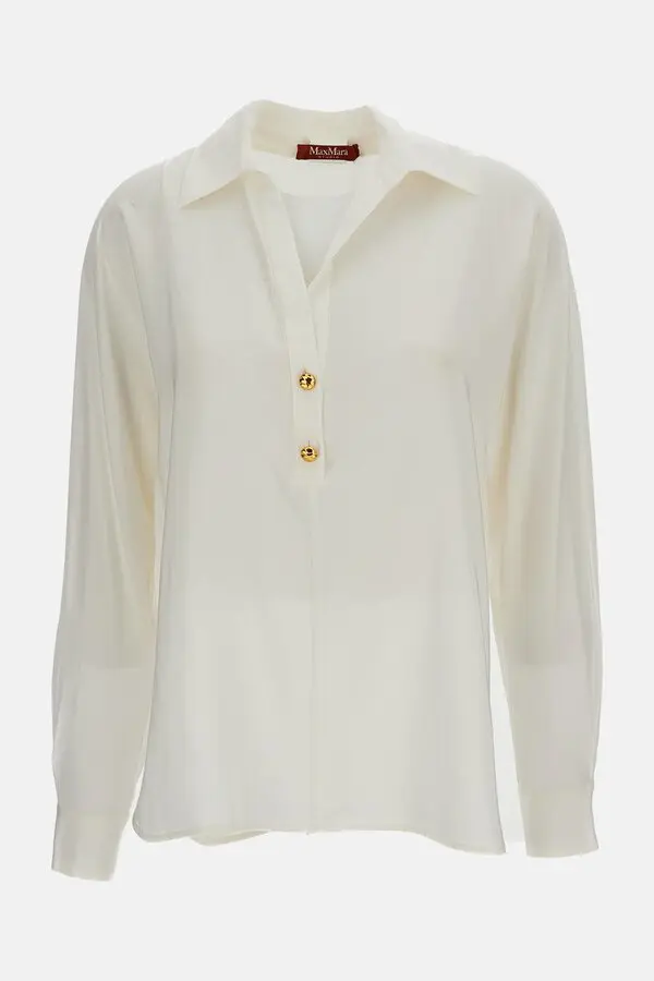 Max Mara Crêpe De Chine Polo Shirt - Multicolor