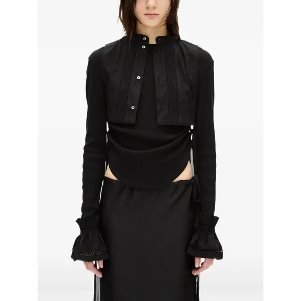 ANN DEMEULEMEESTER Cotton Broderie Anglaise Ruffled Bracelet Set - Black