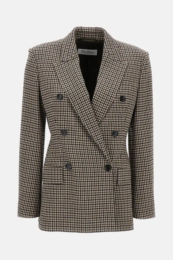 Max Mara Pied De Poule Double Breasted Blazer - Multicolor