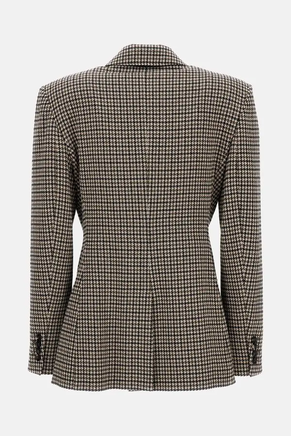 Max Mara Pied De Poule Double Breasted Blazer - Multicolor