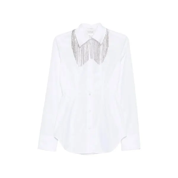 Sportmax Cotton Shirt With Crystal Embellishment - White
