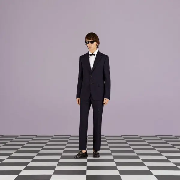 Gucci Gg-print Single-breasted Wool Suit