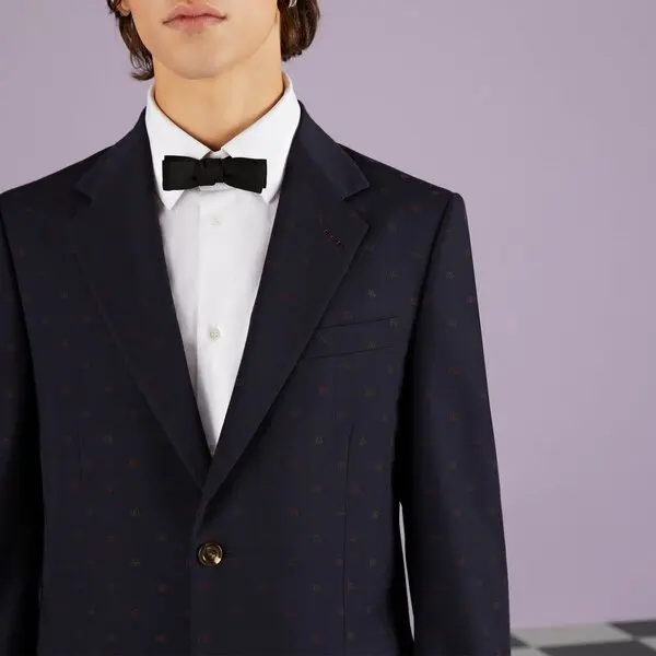 Gucci Gg-print Single-breasted Wool Suit