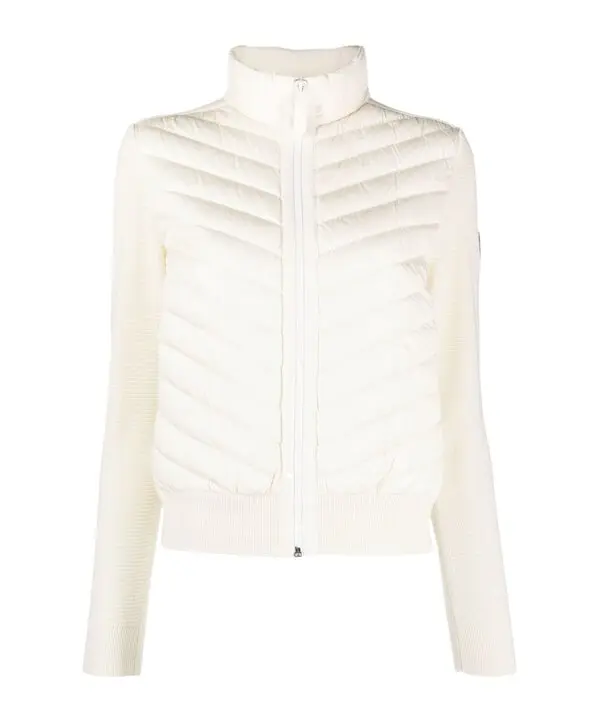 Canada Goose Logo Patch Zip-up Padded Jacket - White