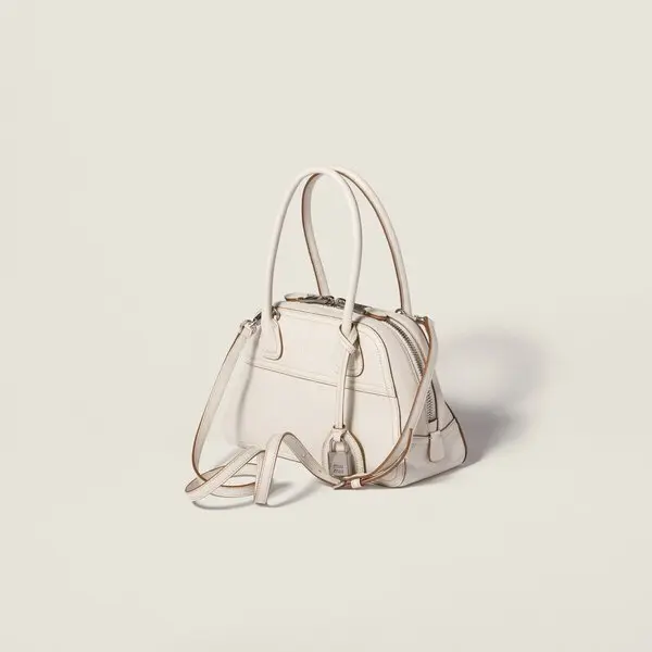 Miu Miu Vivant Nappa Leather Top Handle Bag - Chalk White
