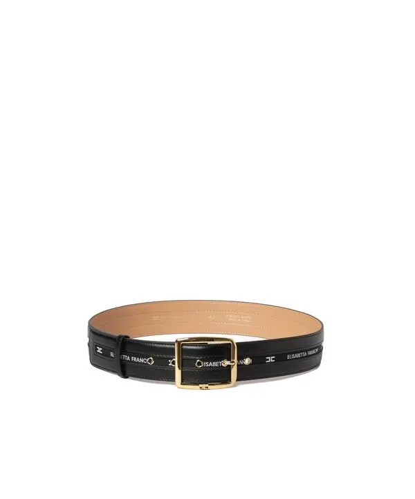 Elisabetta Franchi Logo Detail Belt - Black