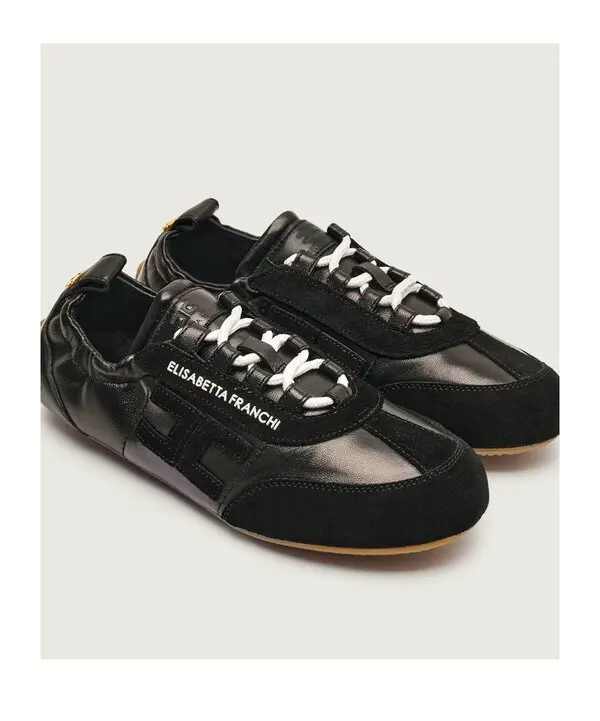 Elisabetta Franchi Patchwork Lace-up Sneakers