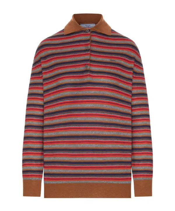 Prada Striped Cashmere Sweater - Brown