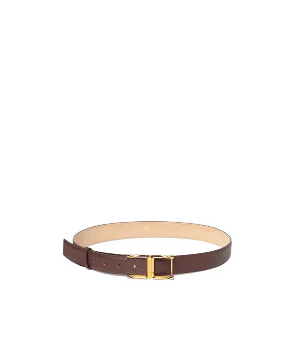 Elisabetta Franchi Logo Belt - Brown