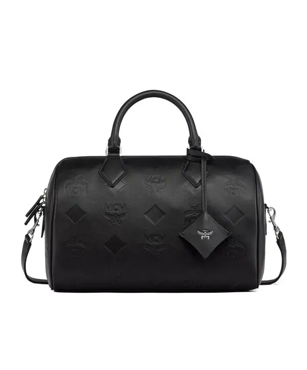 Mcm Ella Boston Bag In Maxi Monogram Leather