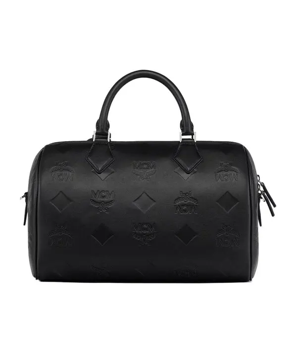 Mcm Ella Boston Bag In Maxi Monogram Leather