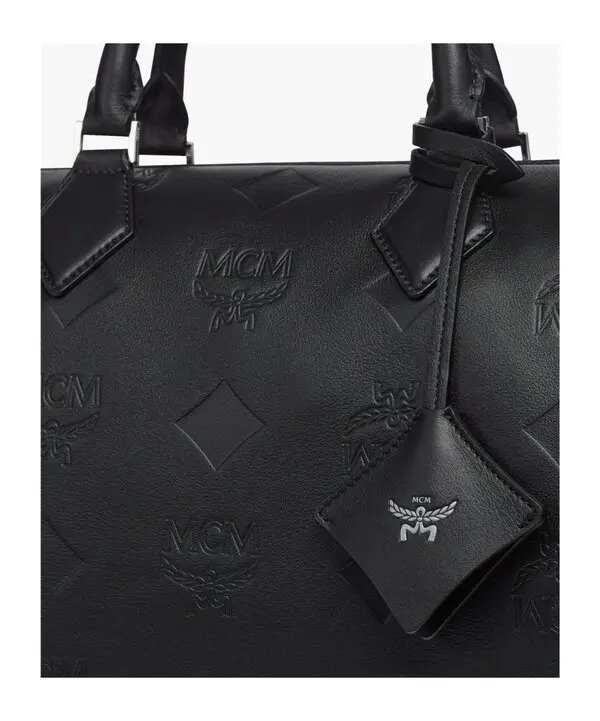Mcm Ella Boston Bag In Maxi Monogram Leather