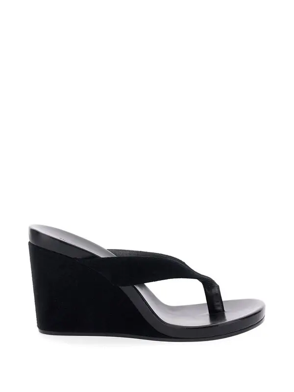 Phoebe Philo Round Leather Wedge Sandals