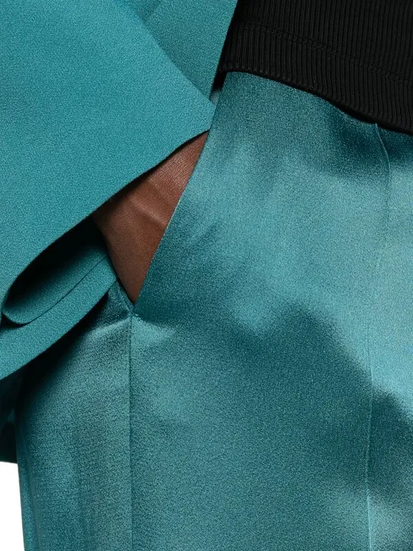 FORTE_FORTE High-waisted Satin Trousers With Pressed Crease - Multicolor