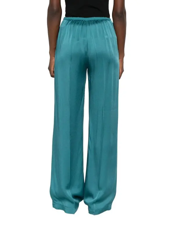 FORTE_FORTE High-waisted Satin Trousers With Pressed Crease - Multicolor